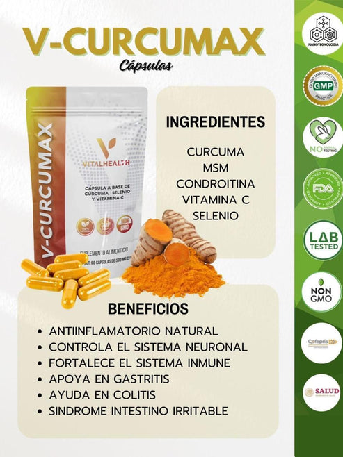 V-CURCUMAX 60 CAPS. – Vital Suplementos Mex.