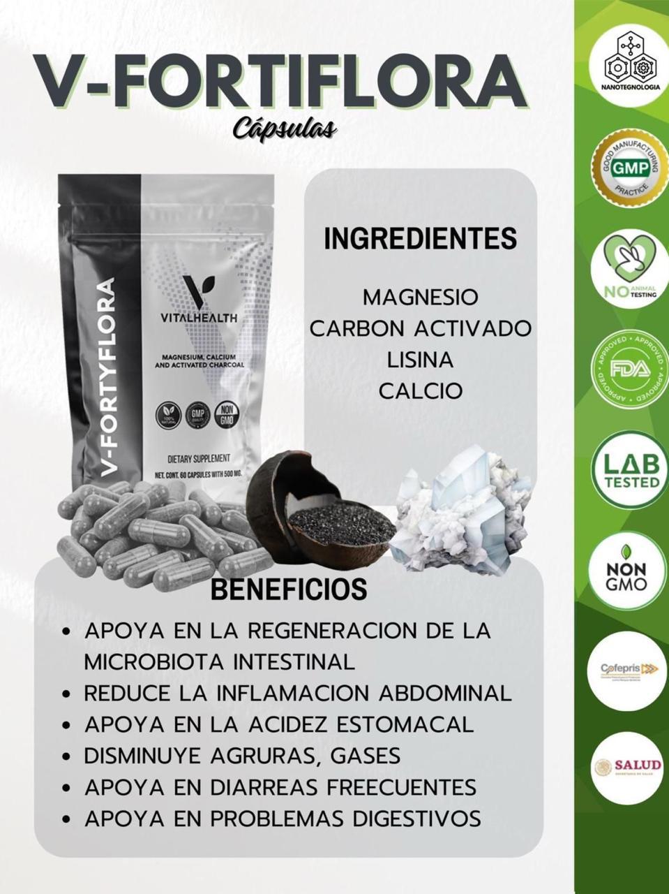V-FORTYFLORA 60 CAPS. – Vital Suplementos Mex.