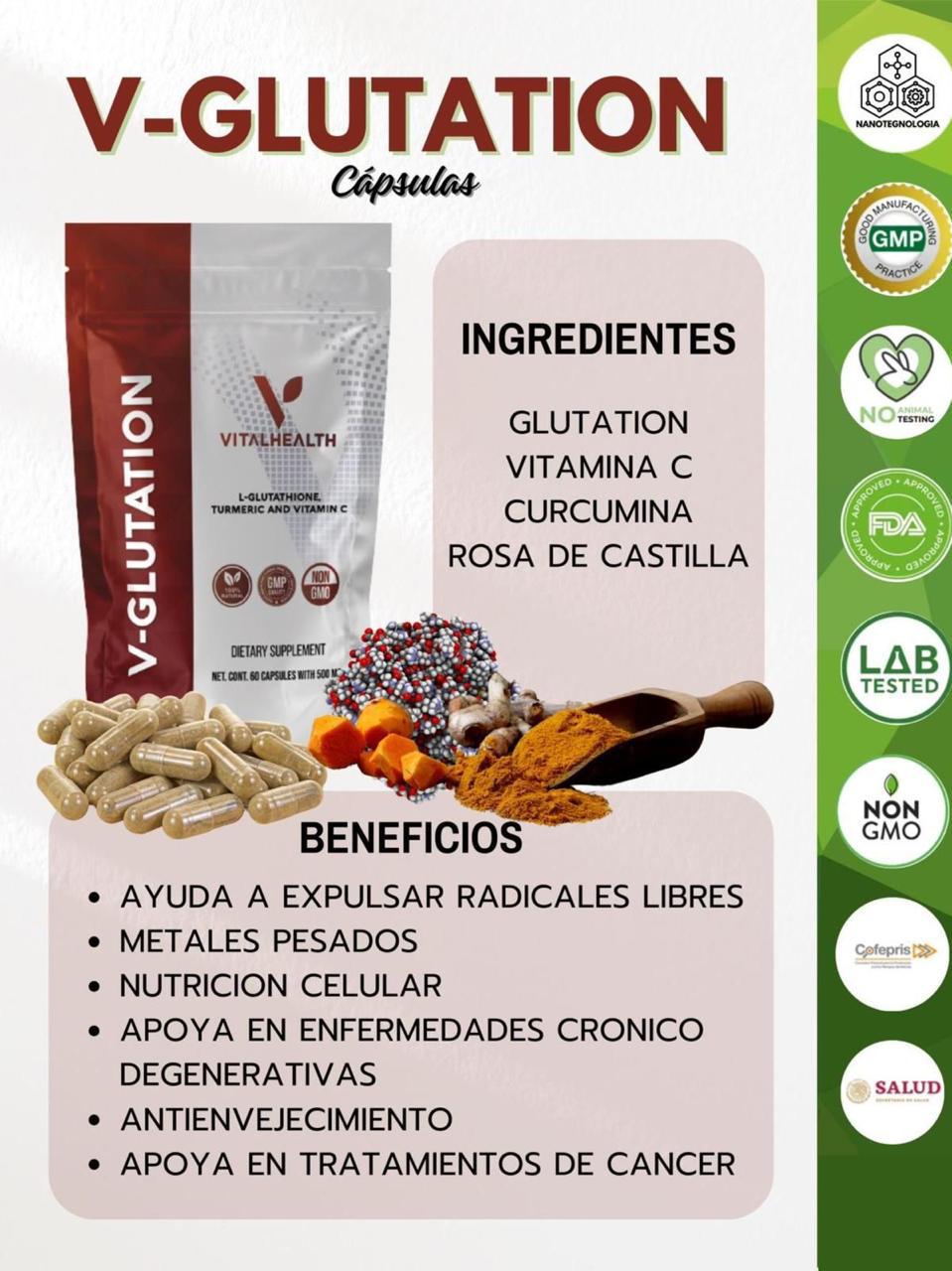 V-GLUTATION 60 CAPS. – Vital Suplementos Mex.