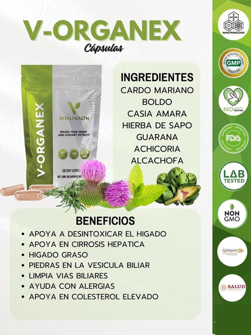 V-ORGANEX 60 CAPS. – Vital Suplementos Mex.